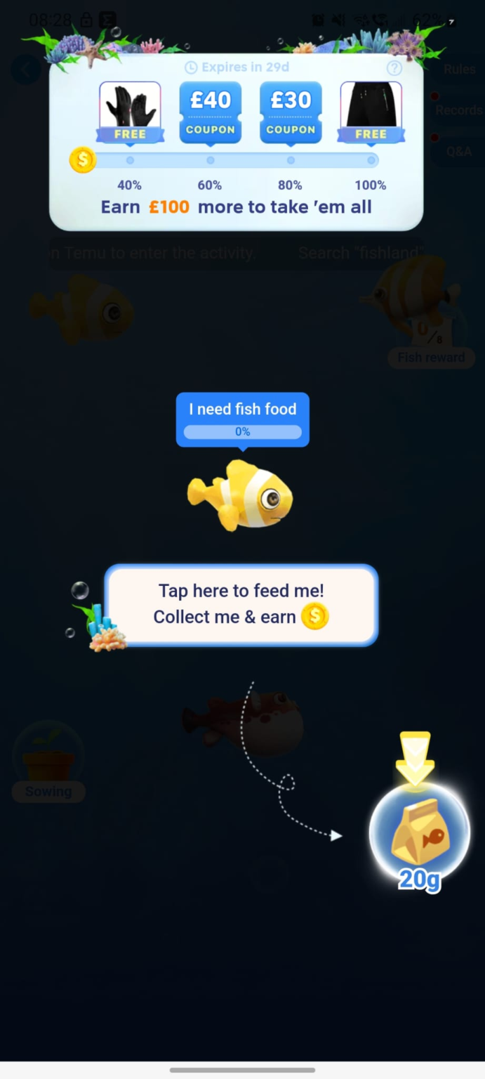 How to win Fishland [Temu game] ⋆ Star Freebies