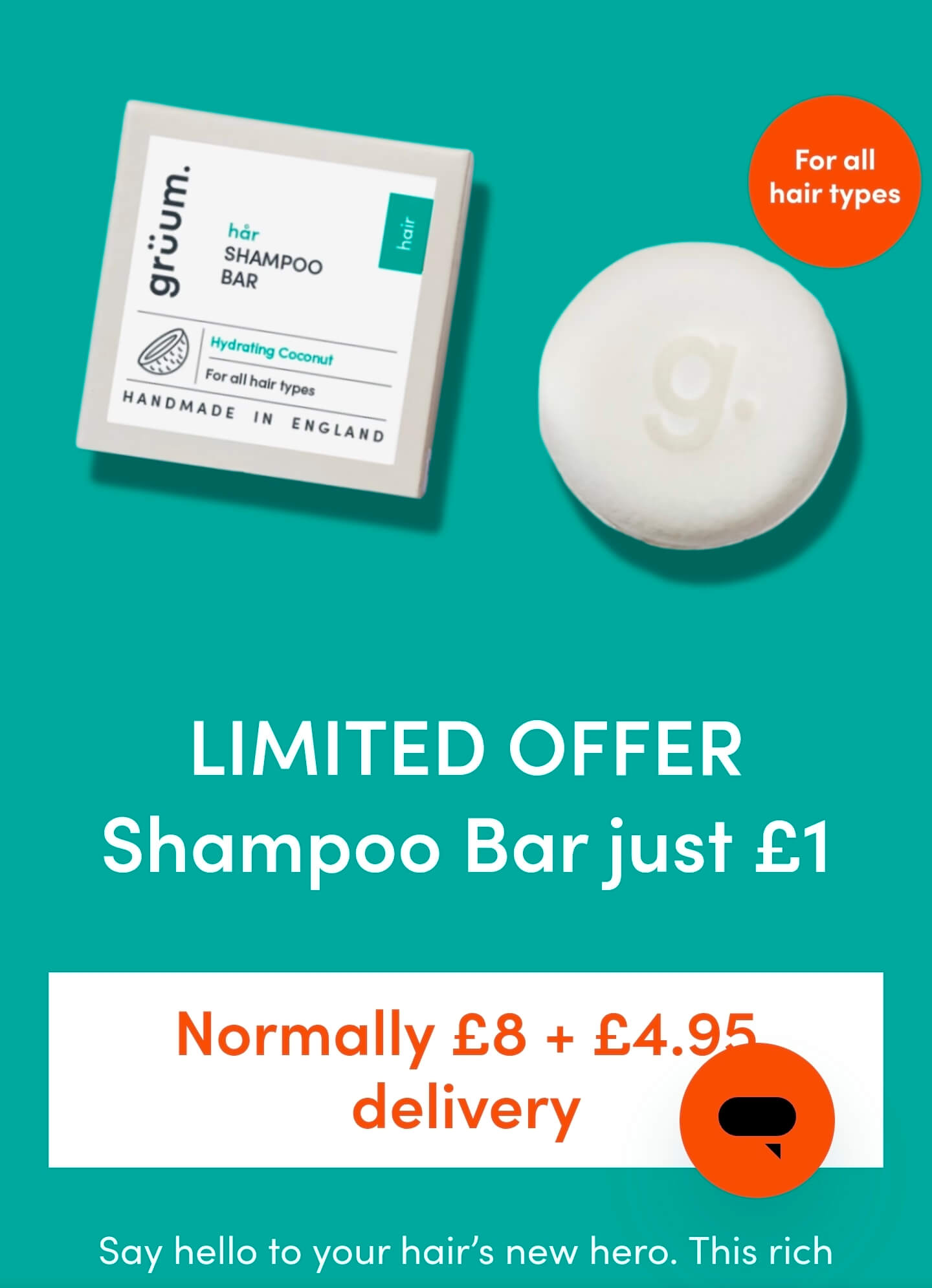 Gruum shampoo bar (worth £8) for £1 (delivered free) ⋆ Star Freebies