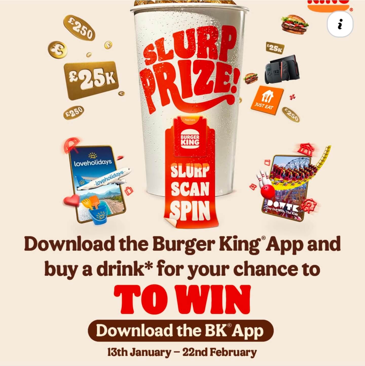 Chance to win from 1,250,000 prizes with drink purchase [Burger King] ⋆ ...