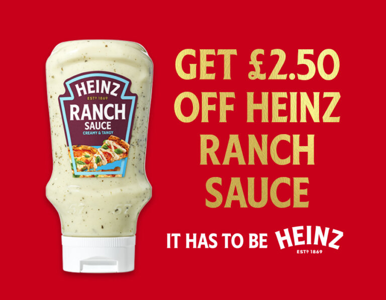 £2.50 off Heinz Ranch Sauce voucher (4550 available) ⋆ Star Freebies